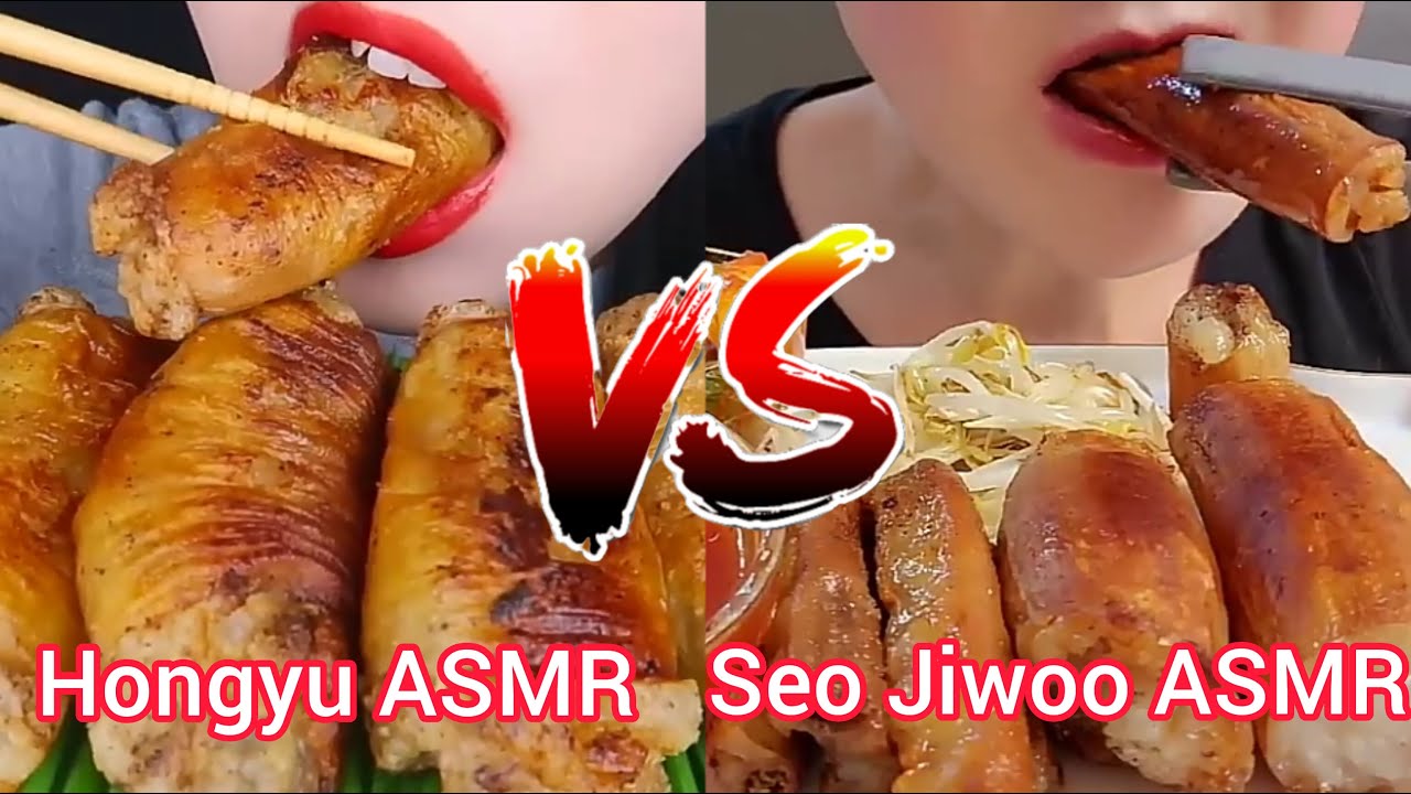 Compilations Mukbang:) DAECHANG Asmr 🍗😨 Hongyu ASMR VS Seo Jiwoo ASMR ...