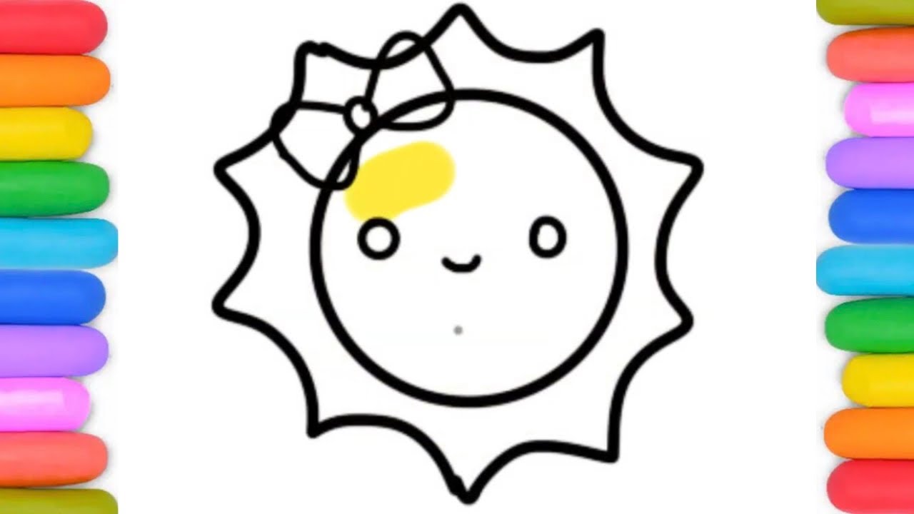 How to Draw a Cute Sun ☀️ || draw Sun ☀️ for kids and toddlers || #sun ...