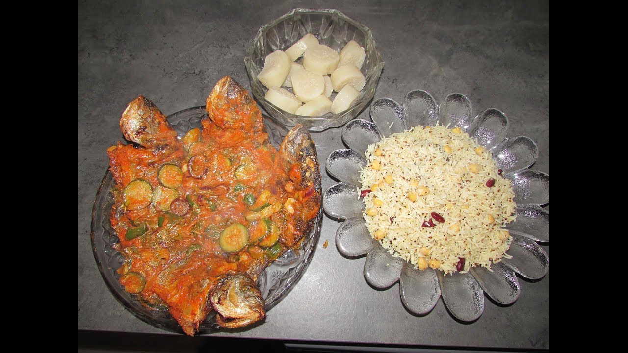 Congolese Food: Mabundu (Seabass) & Lemon Rice - YouTube