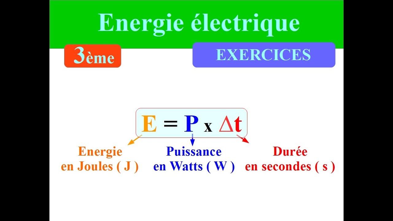 Puissance Et énergie électrique 3ème Exercices Corrigés Pdf | Chtoby Pomnili