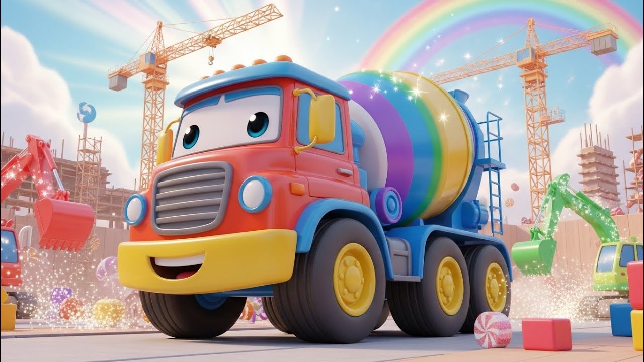 Cement Truck Song! 🚚👷 | Building Site Fun with Diggers & Cranes | Kids ...