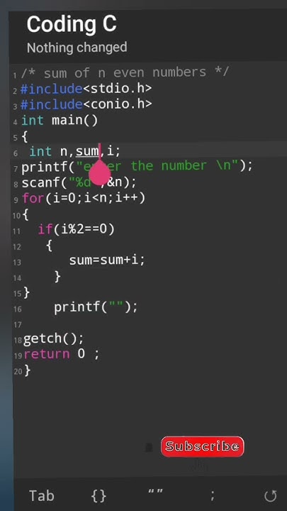 Sum Of Even Numbers In C Language Coding Cprograming Computertech98 Youtube 5213
