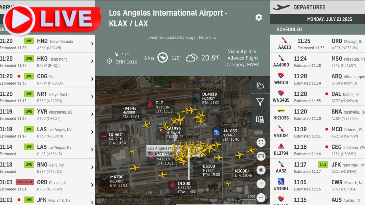 LAX LIVE Radar Feed & ATC Airport #aviation #airplane #plane # ...