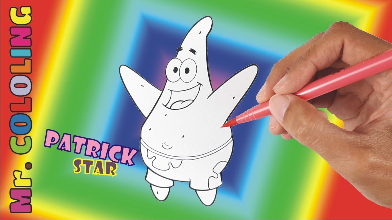 Coloring Patrick Star With Happy - YouTube