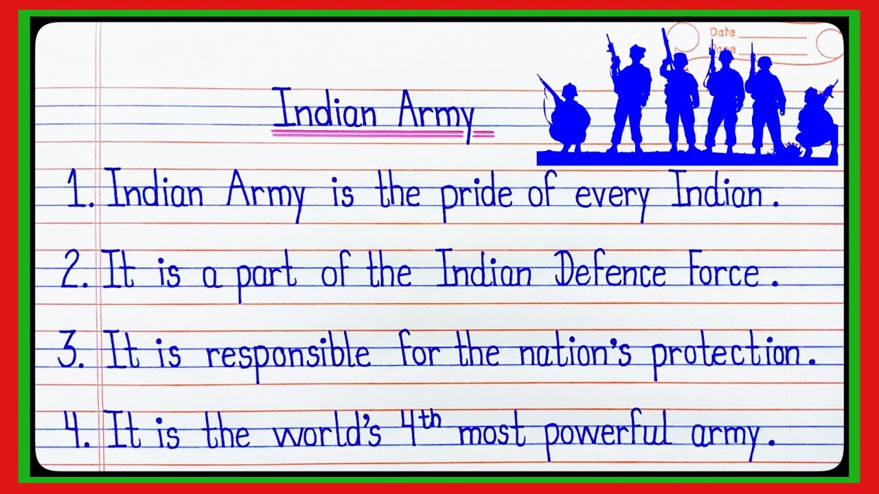 10 Lines On Indian Army in English | Essay On Indian Army | Indian Army ...