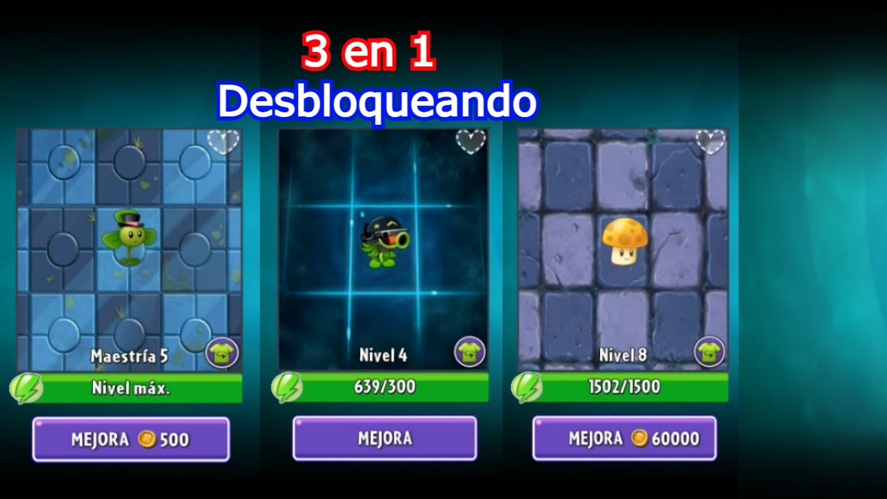 PVZ 2 [Desbloqueando Trebolador Maestria 6, Megaguisantralladora Nivel ...