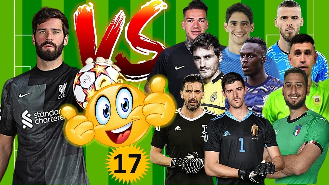 football comparison:alisson becker vs 17 goalkeeper(ederson/thibaut ...