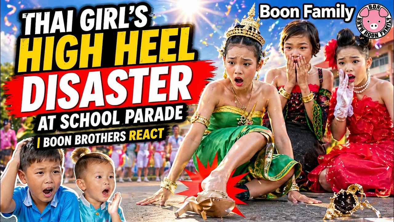 Thai Girl's HIGH HEEL DISASTER at School Parade | Boon Brothers React ...
