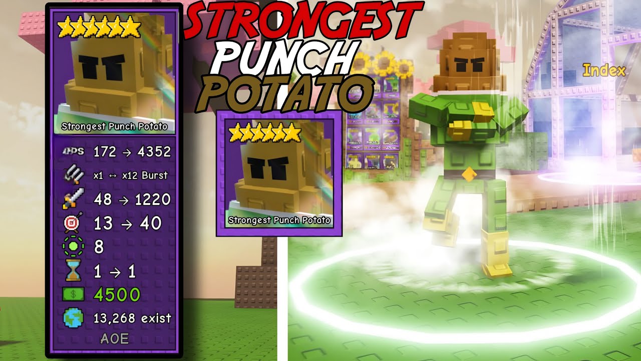 STRONGEST PUNCH POTATO - ЛУЧШИЙ ДАМАГЕР В ИГРЕ?! | GARDEN TOWER DEFENSE ...