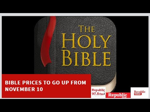 BIBLE PRICES TO GO UP FROM NOVEMBER 10 - YouTube