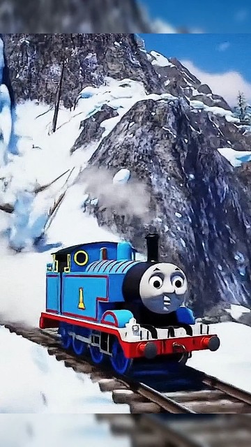 Kereta api thomas lari dari salju longsor - Thomas the train is running ...