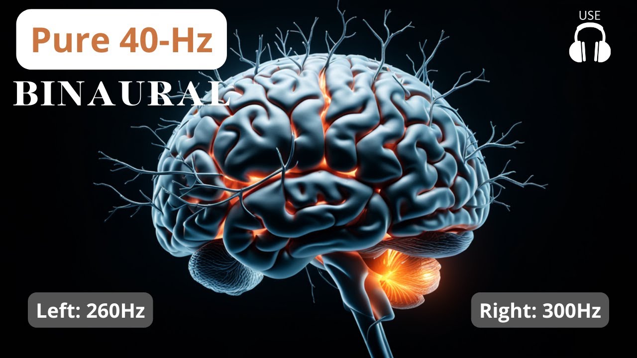 Pure 40Hz Gamma wave - Binaural Sound - Focus, memory and concentration ...