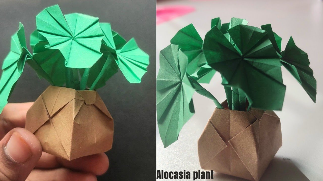 Origami Alocasia Plant/How To Make Mini Origami Plant / How To Make ...