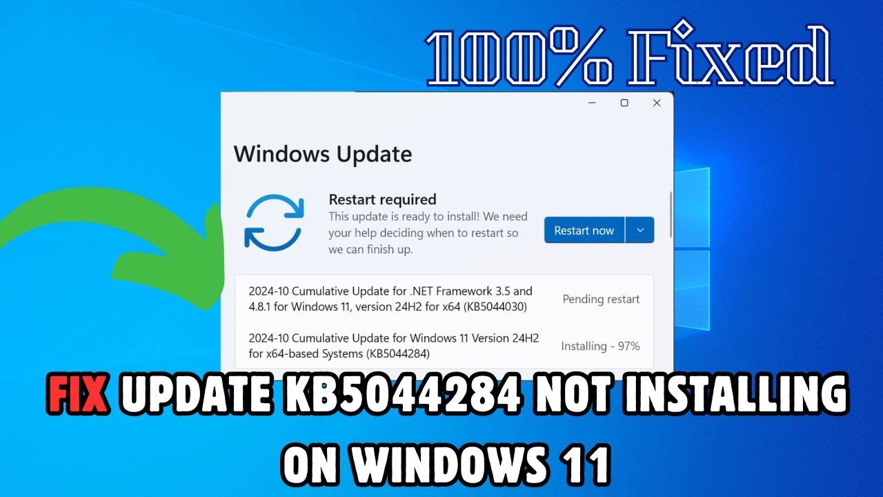 Fix Update KB5044284 Not Installing on Windows 11 - YouTube