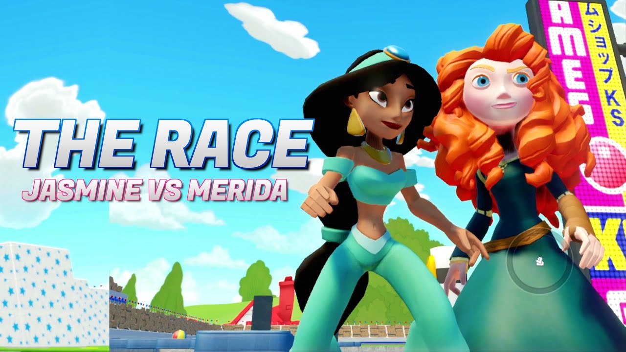 Blue Cushion Race | Princess Merida vs Princess Jasmine | Gauntlet ...