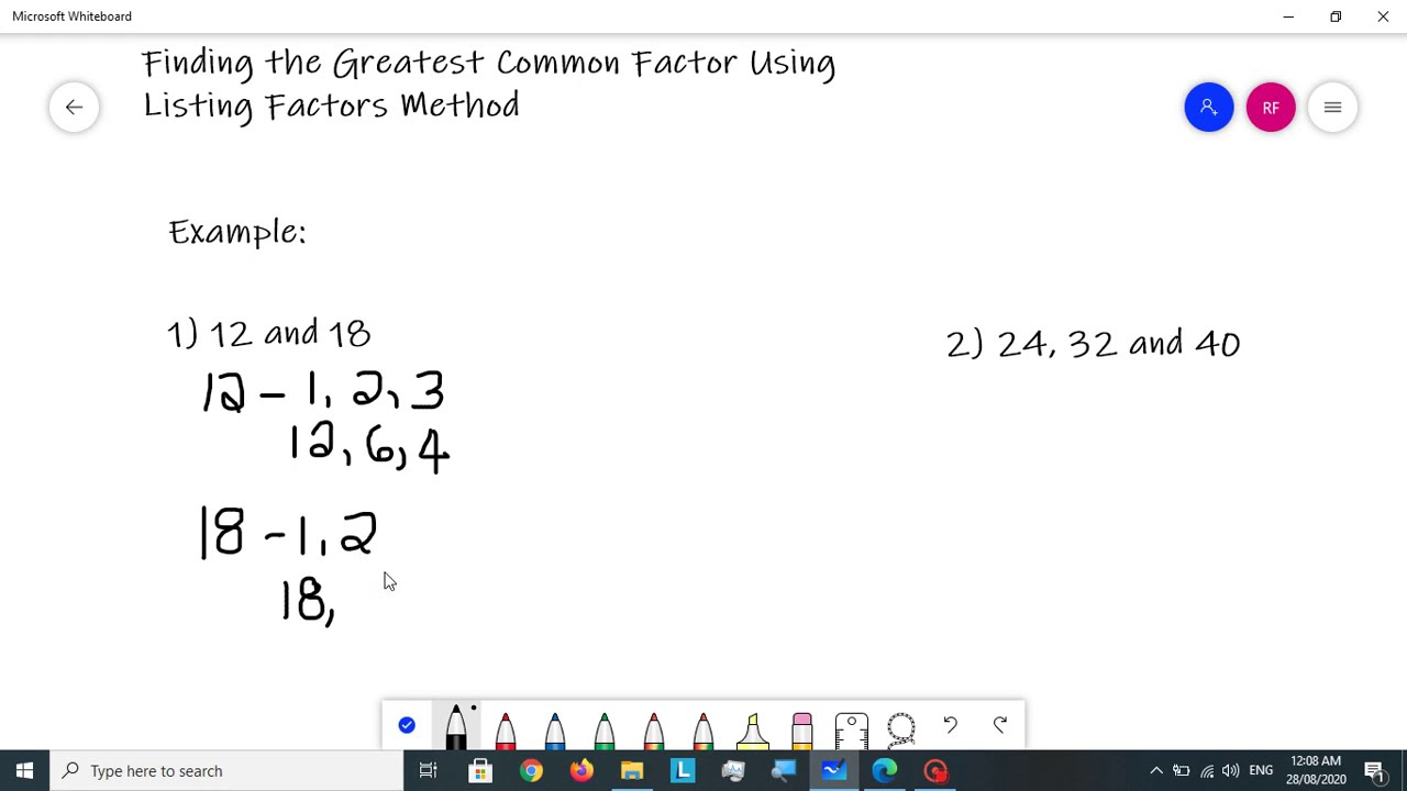 Finding Greatest Common Factor (GCF) Using Listing Factors Method - YouTube