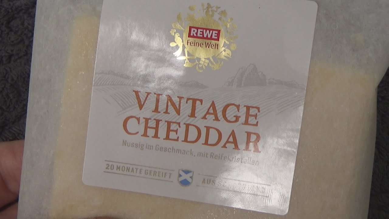 REWE Feine Welt Vintage Cheddar 200g Unboxing and Test - YouTube