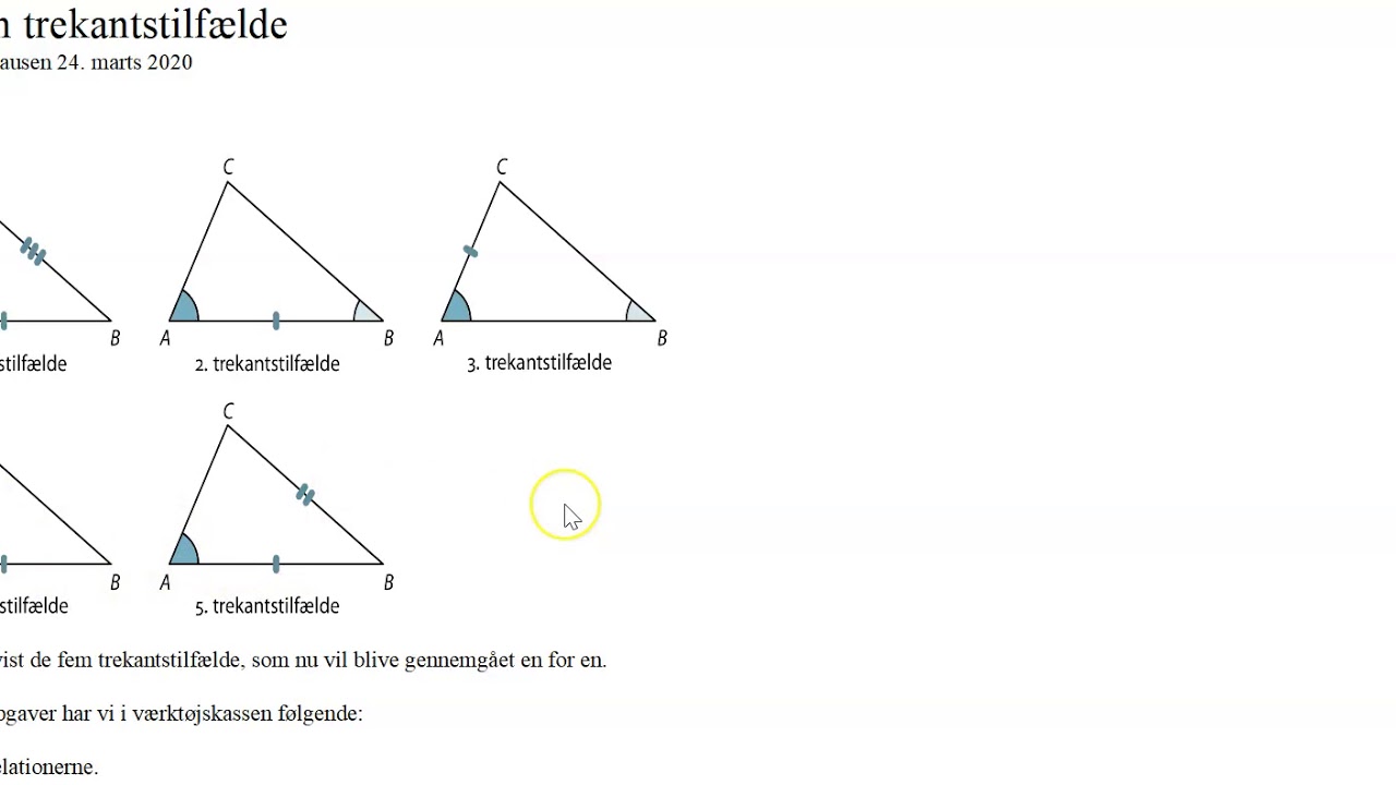 De fem trekantstilfælde introduktion - YouTube