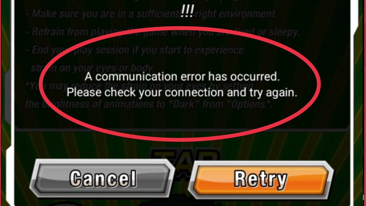 Dokkan Fix A communication error has occurred Please check your ...