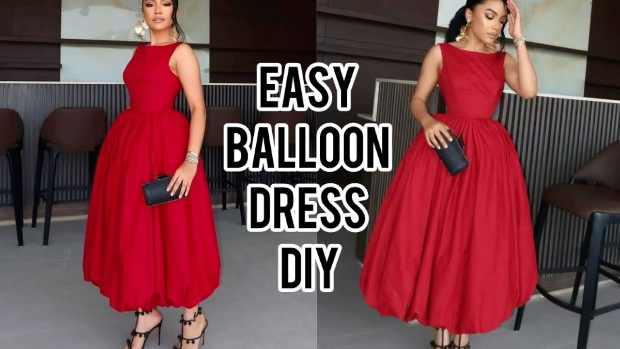 DIY How to create balloon dress for sewing beginners/ Simple and Easy ...