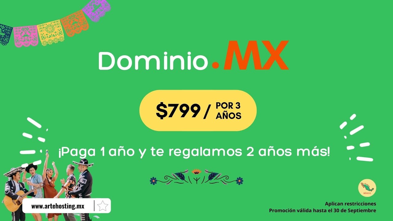 Paga 1 año por tu DOMINIO .MX 🇲🇽 y ¡te regalamos 2 años más! 🔥😱 - YouTube