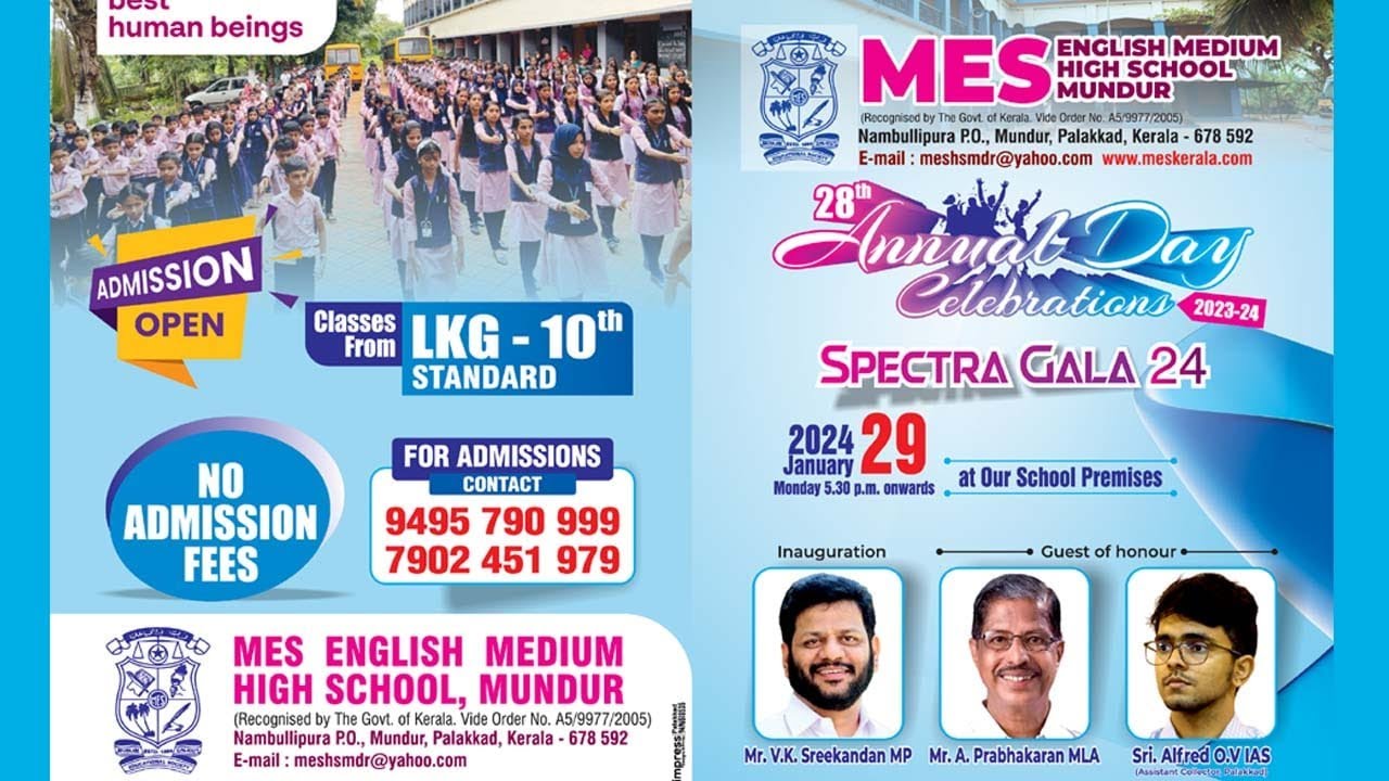 MES ENGLISH MEDIUM HIGH SCHOOL MUNDUR 28th ANNUL DAY CELEBRATION 2024 ...
