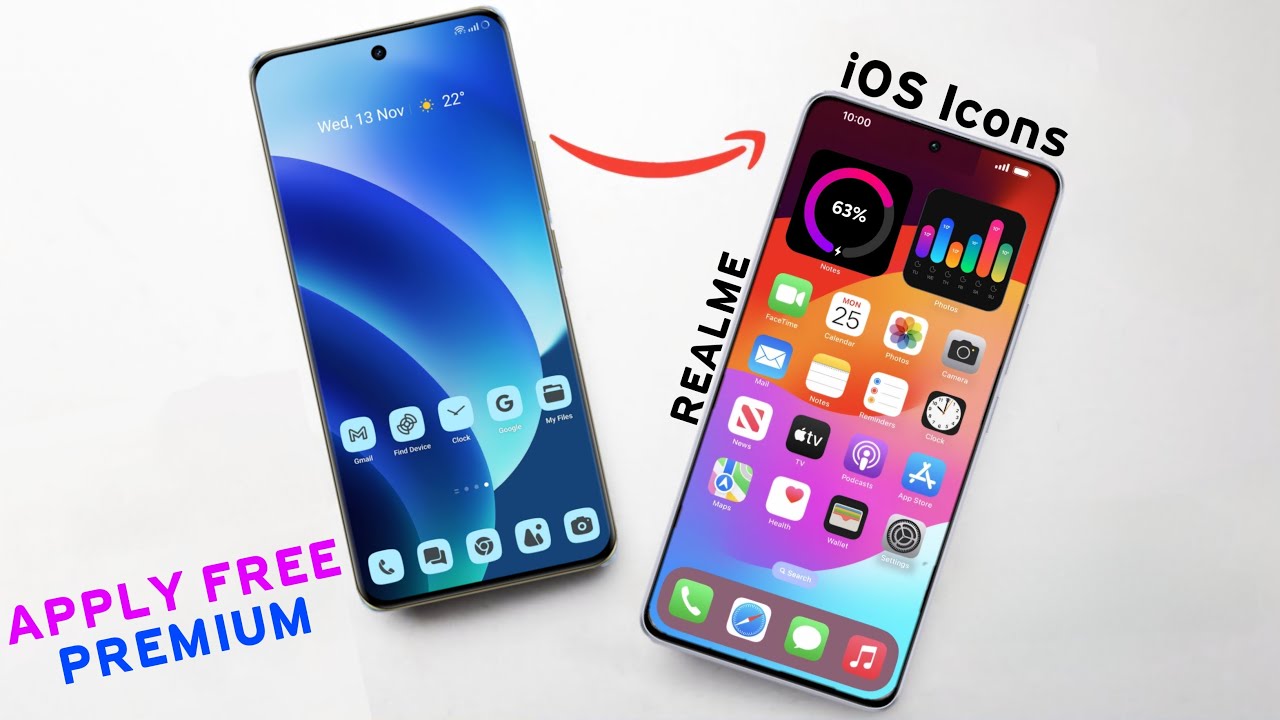 Apply iOS Premium Icons For Realme Phones | Realme GT 6T/6,11/12/13 Pro ...