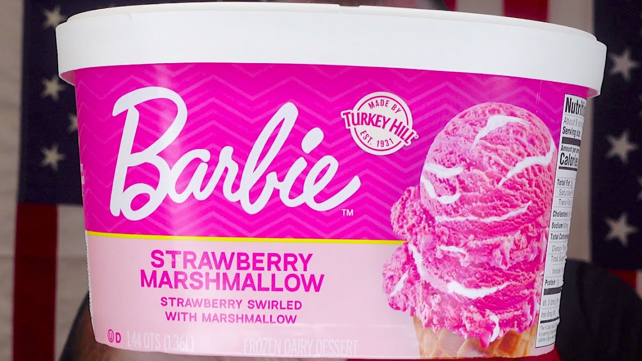 Turkey Hill Barbie Strawberry Marshmallow Ice Cream Review - YouTube