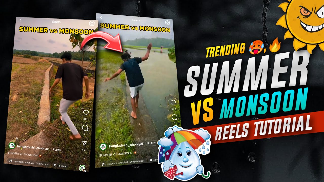 NEW TRENDING SUMMER VS MONSOON REELS VIDEO EDITING | SUMMER VS MONSOON ...