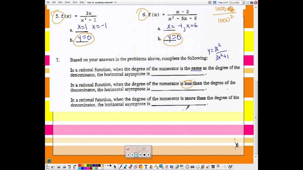 9.2 Graphing Rational Functions - YouTube