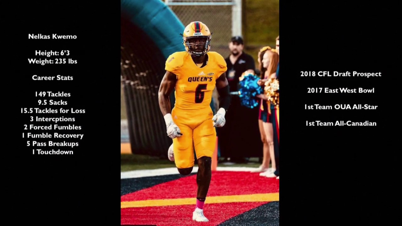 Nelkas Kwemo LB #6 Full Queen's Football Highlights - YouTube