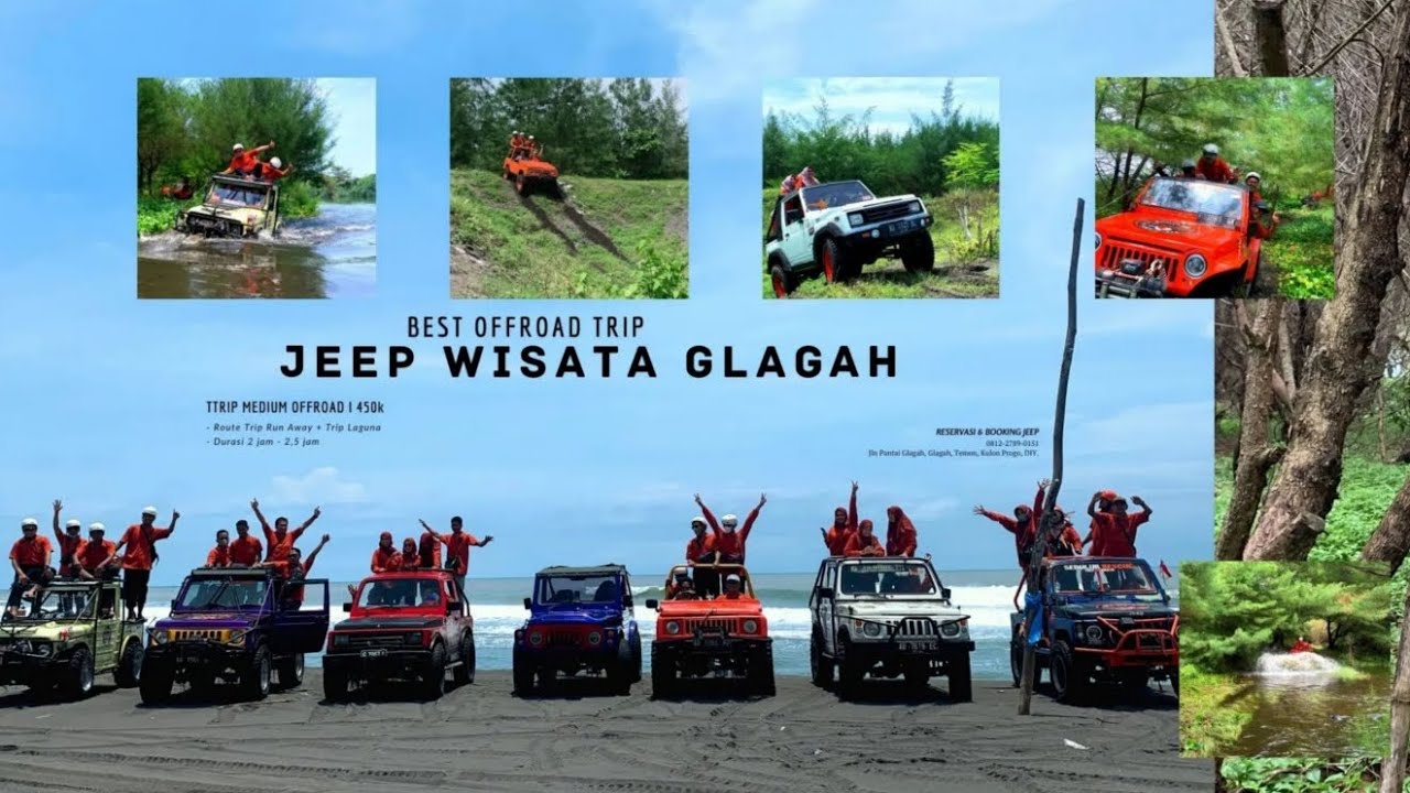 Jeep Wisata, cara baru berwisata di Pantai Glagah Kulon Progo - YouTube