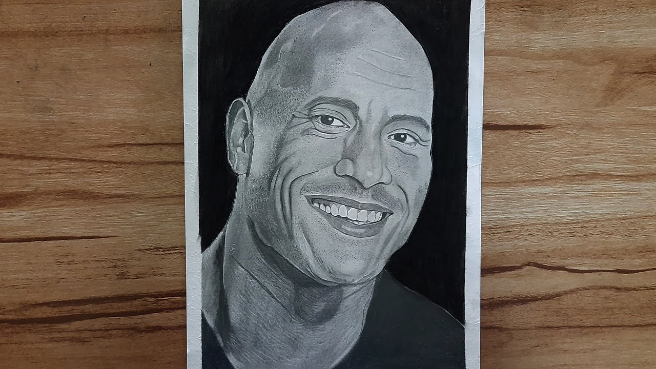 How to Draw The Rock (Dwayne Johnson) || Pencil art || cc drawings ...
