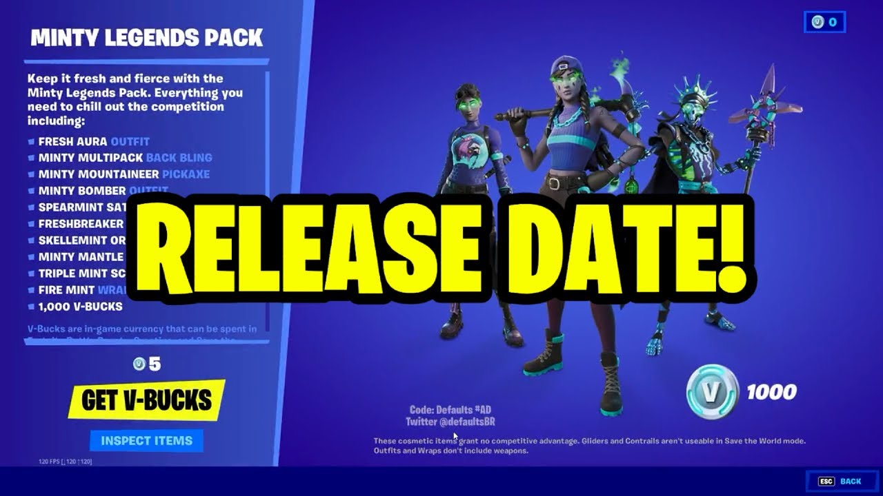 MINTY LEGENDS PACK RELEASE DATE in Fortnite Item Shop! - YouTube