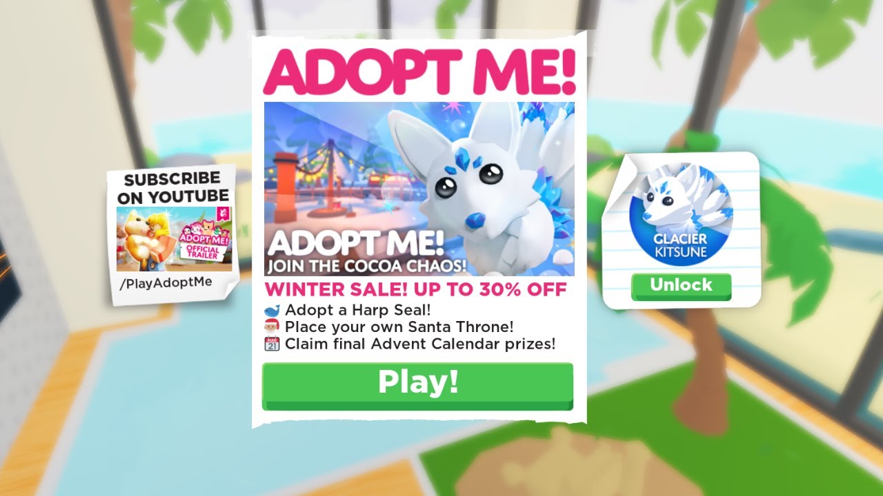 New GLACIER Kitsune & Harp Seal Pet, SANTA Throne, Vehicle & COCOA ...