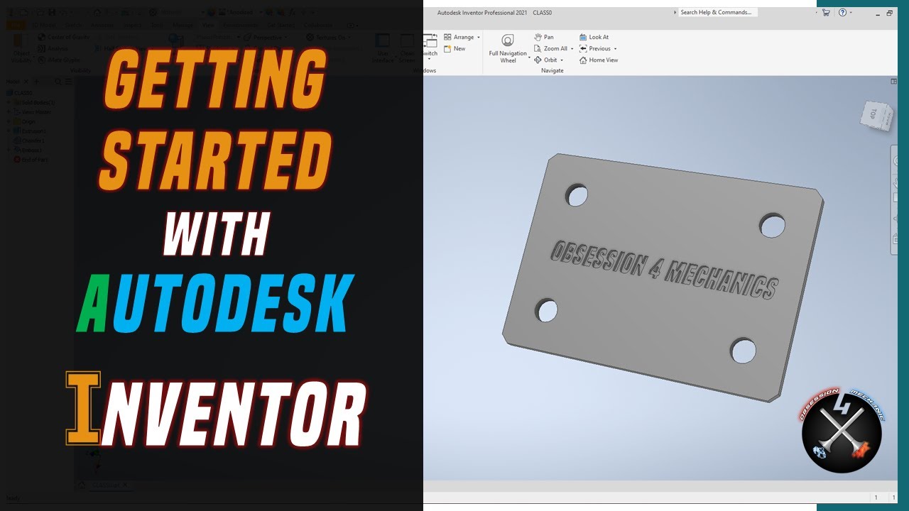 Getting started with Autodesk Inventor - Lection 1 - 2D sketch, Extrude ...