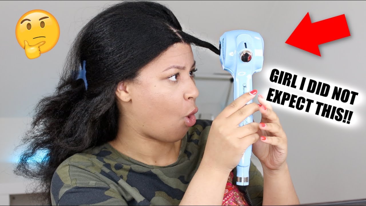 I Tried An AUTOMATIC STEAM HAIR CURLER.. Girlll.. 👀 - YouTube