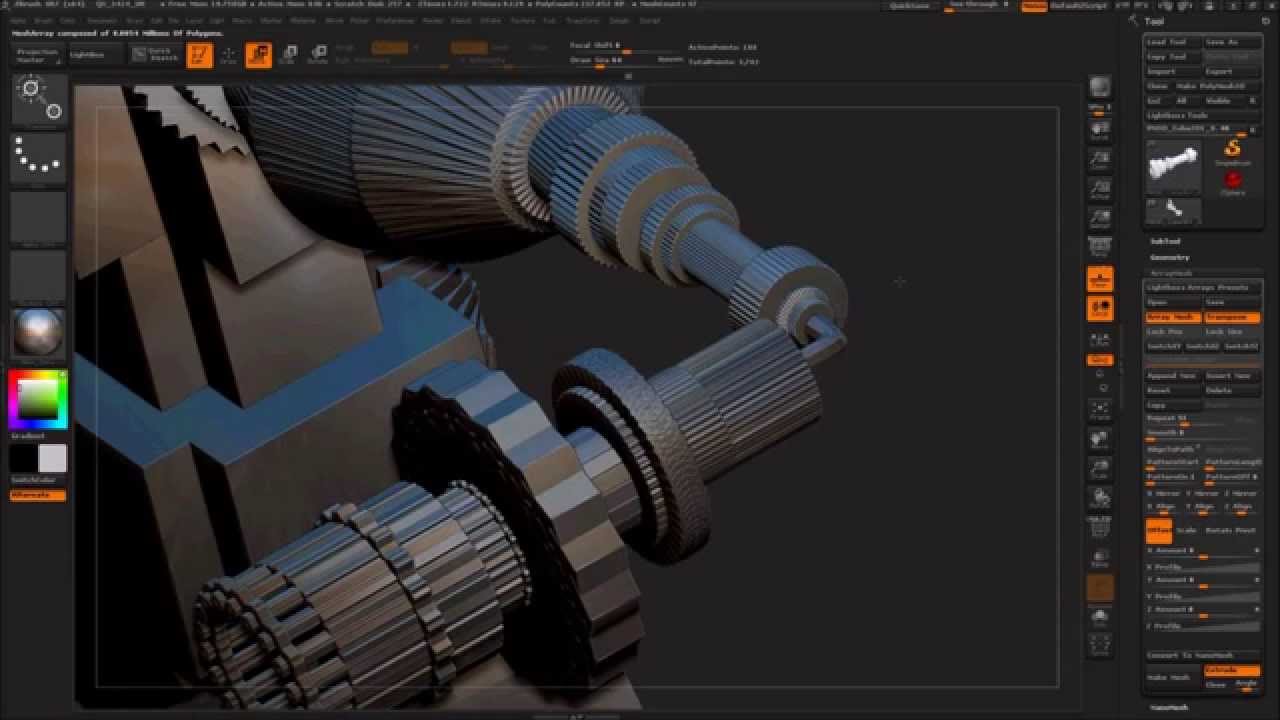 Zbrush4R7 Array Mesh Mechanical Warrior - YouTube