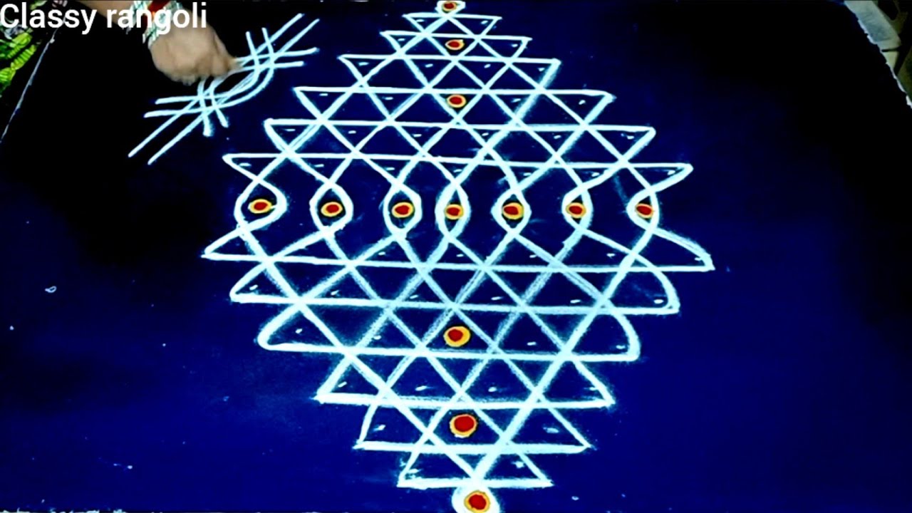 Easy Friday kolam / Simple dikku kolam / Kambi kolam - YouTube