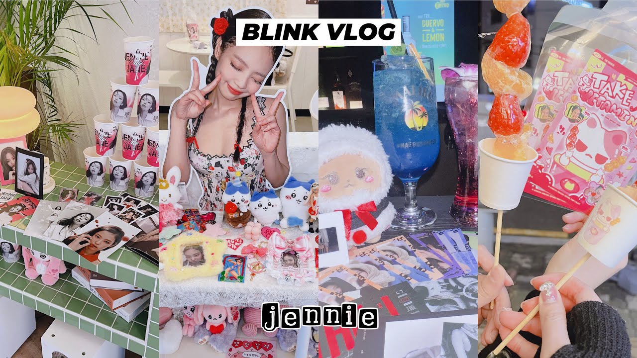 블링크 브이로그 제니대명절💖 헤이트먼데이 모두다토끼 스트라이프 바 제니탕후루 블링크로그 덕질로그