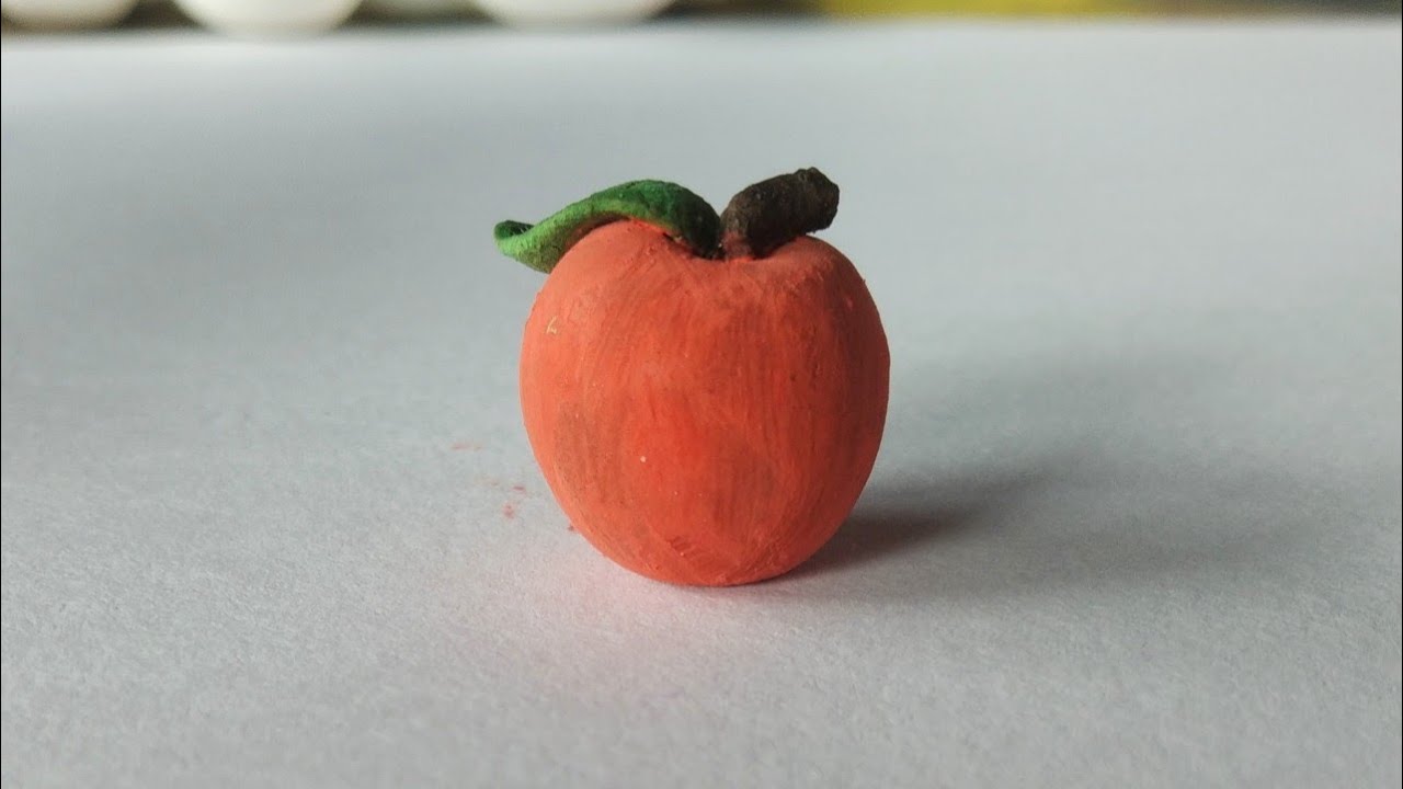 Apple making with clay. || easy and simple way to make an apple. #art # ...