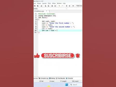Basic C++ Program to Input and Print Sum of Two Numbers | #shorts # ...