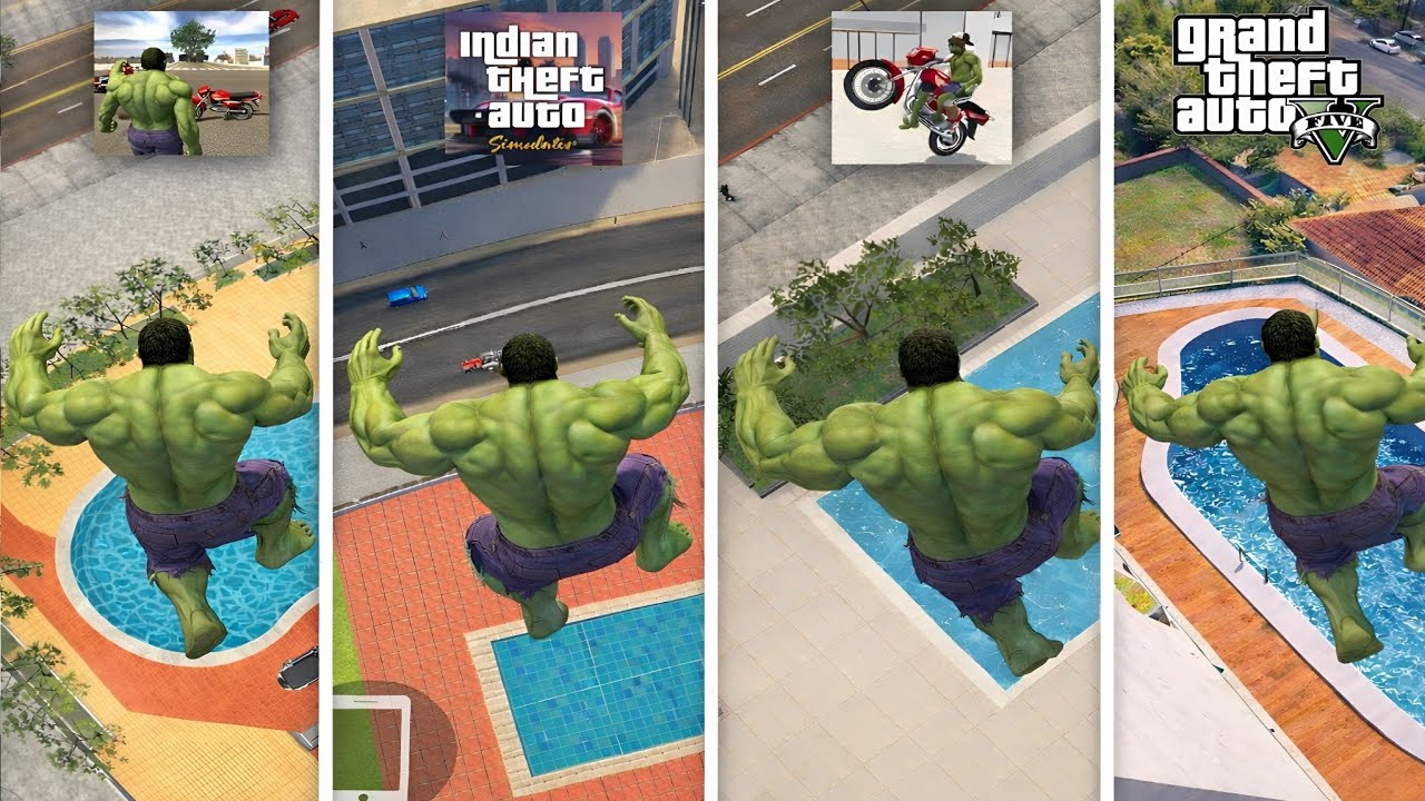 Hulk Jumping Into Swimming Pool In Indian Gta Games😱 - YouTube