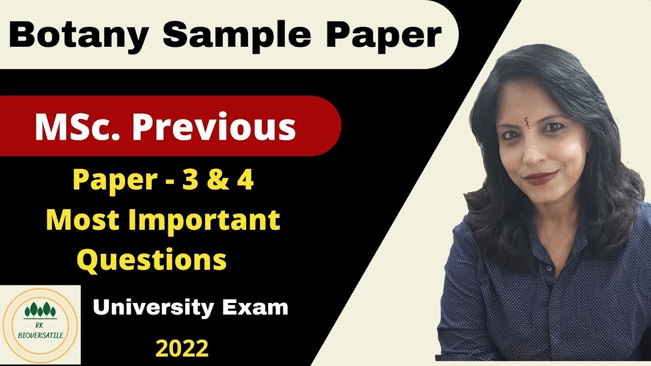 Msc Previous botany Important Questions | - YouTube