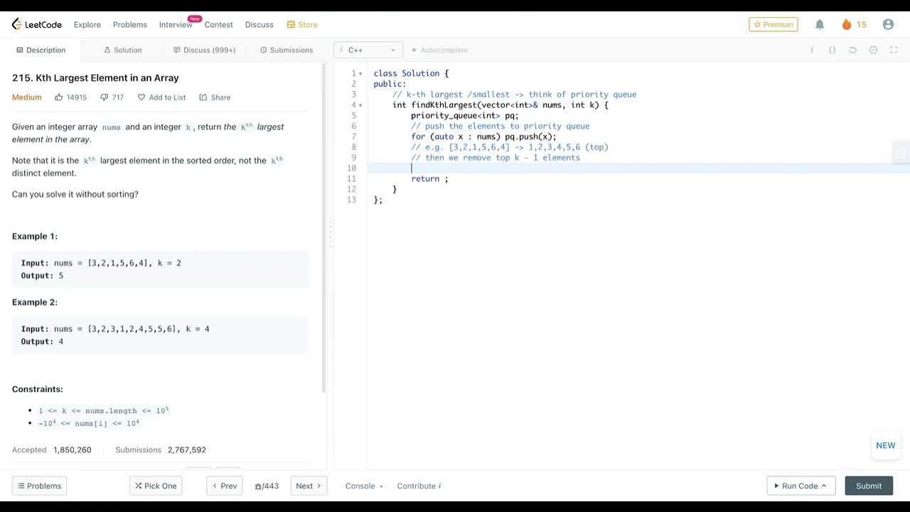 Leetcode August Daily Day 14 215 Kth Largest Element In An Array Youtube
