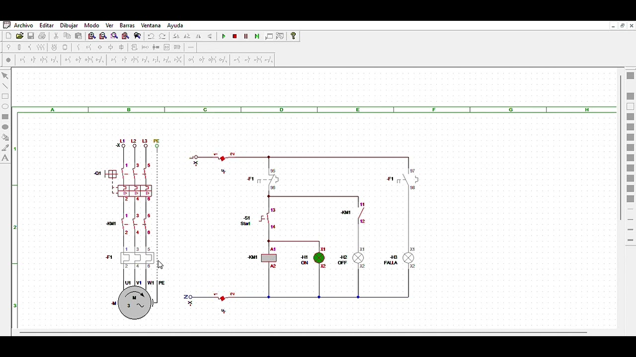 CADe SIMU 100 % del proyecto cad Arranque directo motor trifasico por ...