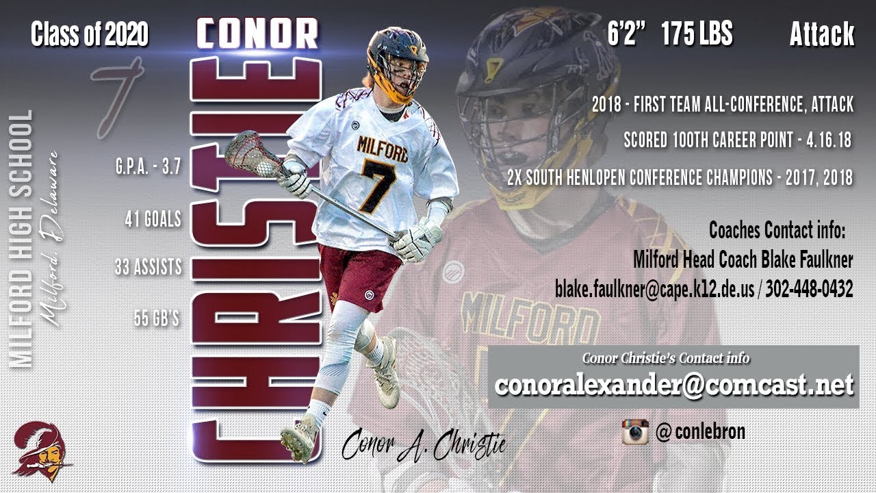 Conor Christie 2018 Highlights, Milford High School - YouTube