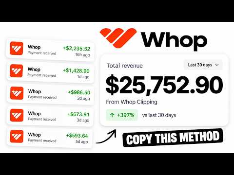 How I Made $25,752.90 On Whop (as a low iq 22 year old)