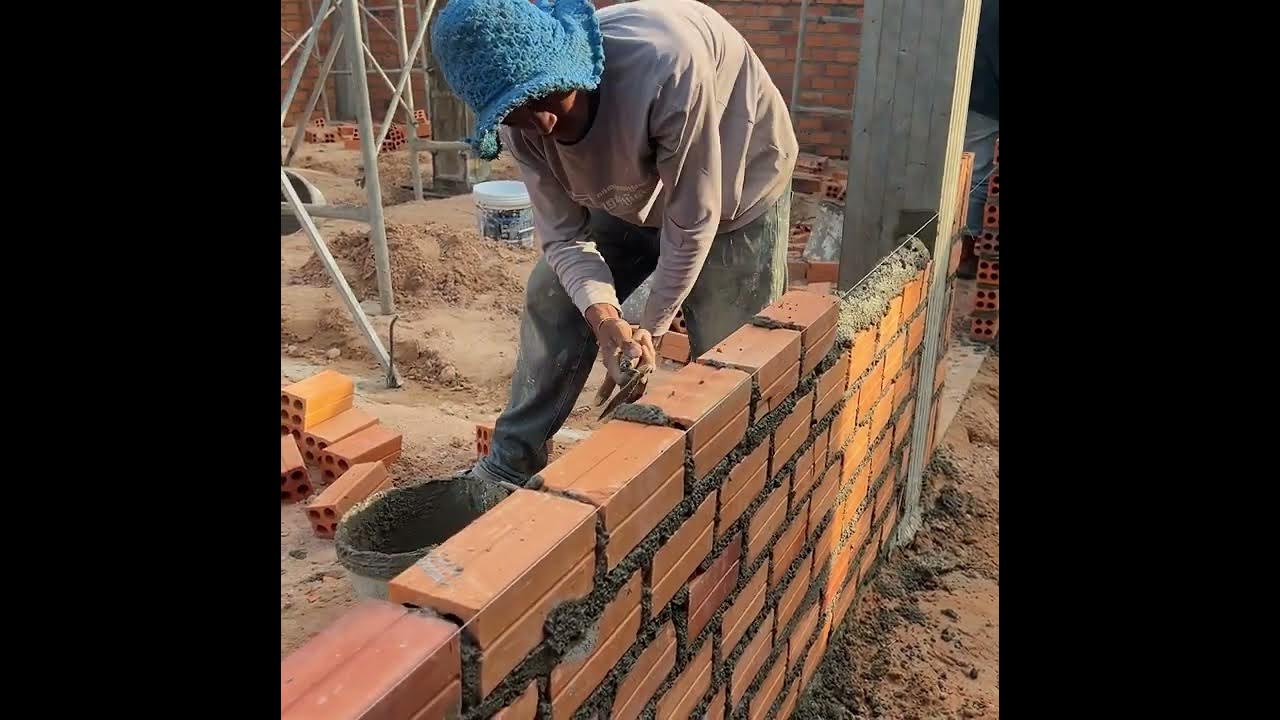 How To Build Brick Wall - YouTube