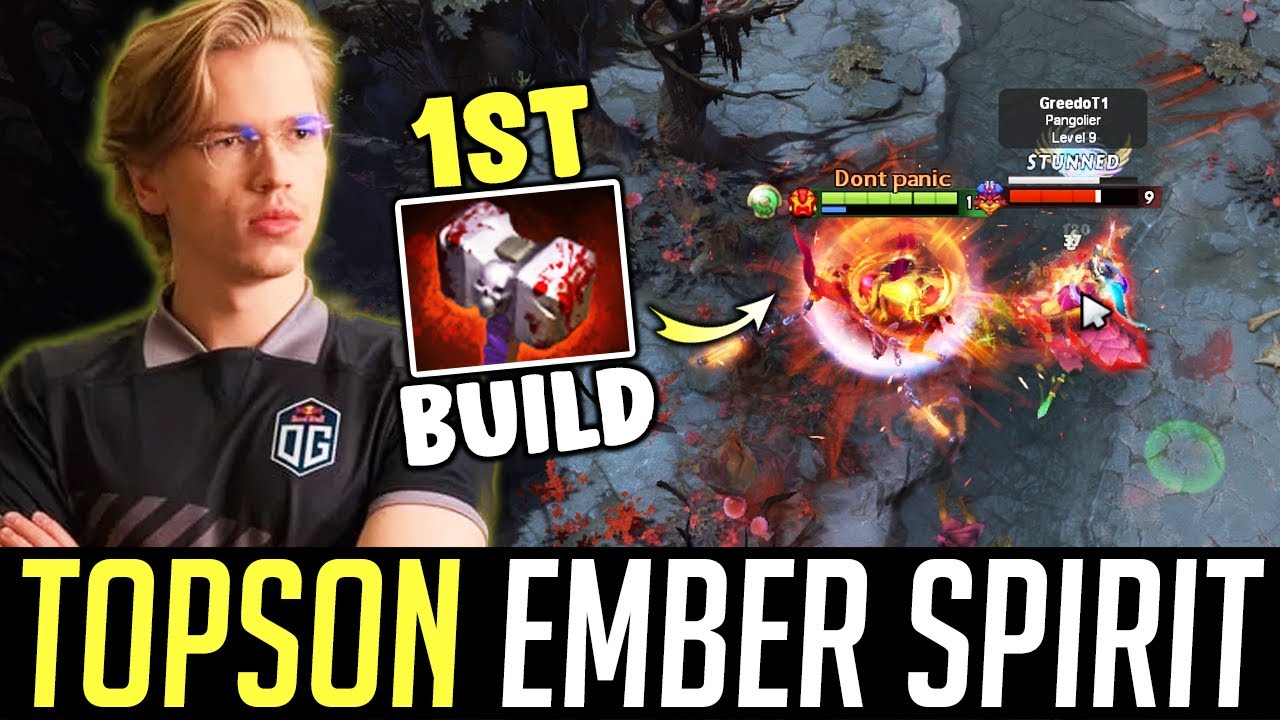 Topson EMBER SPIRIT - First build SKULL BASHER DOTA 2 - YouTube